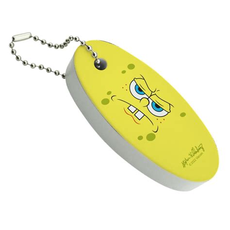 Spongebob Angry Face Floating Keychain Oval Foam Fishing Boat Buoy Key