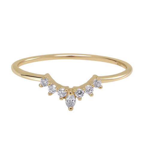 10k Solid Gold Cz Tiara Ring Azil Boutique