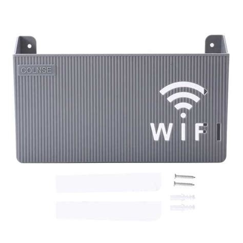 Grey Wall Mounted Router Box Office Media Decor Console Wifi Wifi Box Wireless Storage Boxes