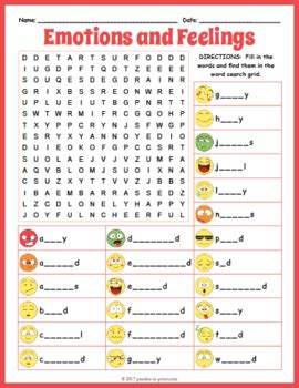 No Prep Emotions And Feelings Activities 3 Puzzle Worksheets BUNDLE