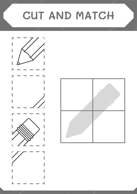Schneiden Sie Teile Des Bleistiftspiels Für Kinder Aus Und Passen Sie
