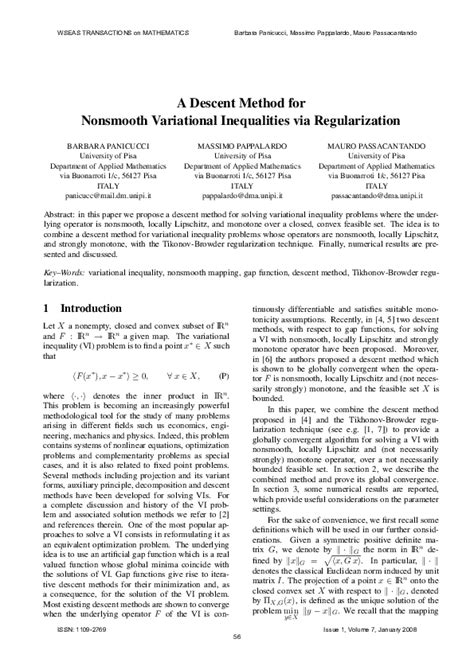 pdf a descent method for nonsmooth variational inequalities via