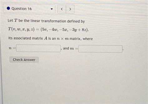 Solved Let T Be The Linear Transformation Defined By