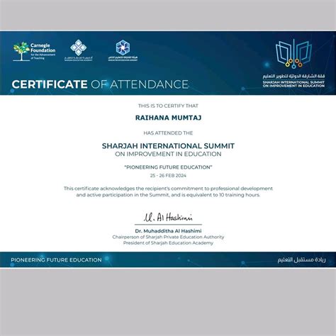 Raihana Mumtaj On Linkedin Sharjah Summit Educationalexcellence