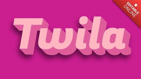 Twila Pink 3d With Love Text Effect Generator