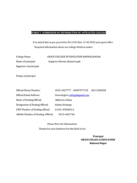 Affiliation Letter Pdf