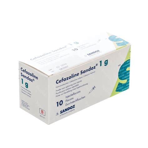 Cefazoline Sandoz 1g Pulv Sol Inj 10 Fl X 1g Pazzox