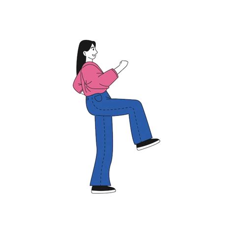 Premium Vector Walking Girl Illustration