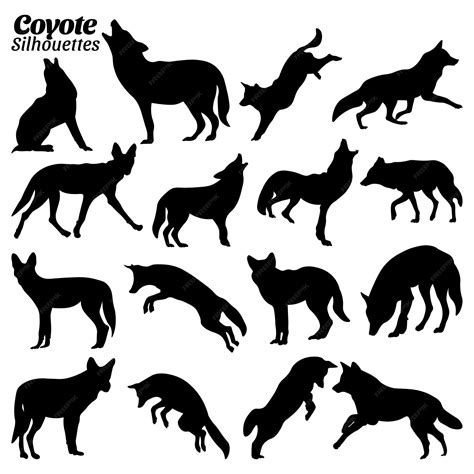 Premium Vector Coyote Silhouette Vector Illustration Set