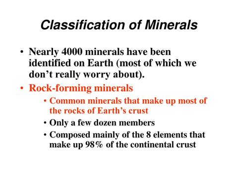 Ppt Classification Of Minerals Powerpoint Presentation Free Download Id5979305