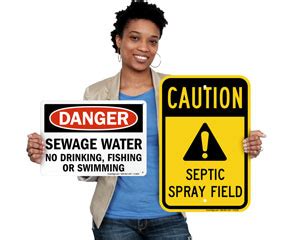 Sewage Signs Sewage Warning Signs