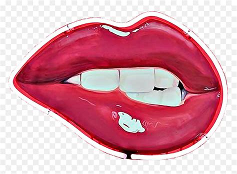 Lip Bite Emoji Black Background