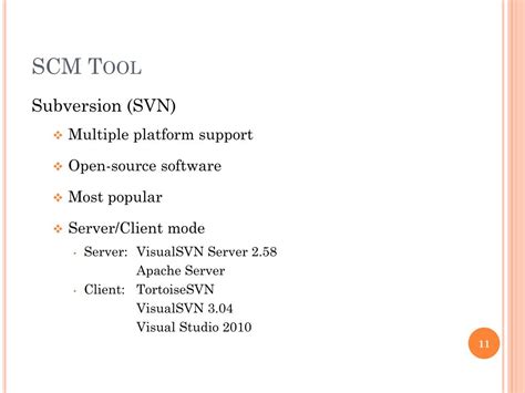 Ppt Evaluation Of Software Configuration Management Tools Tfs Svn