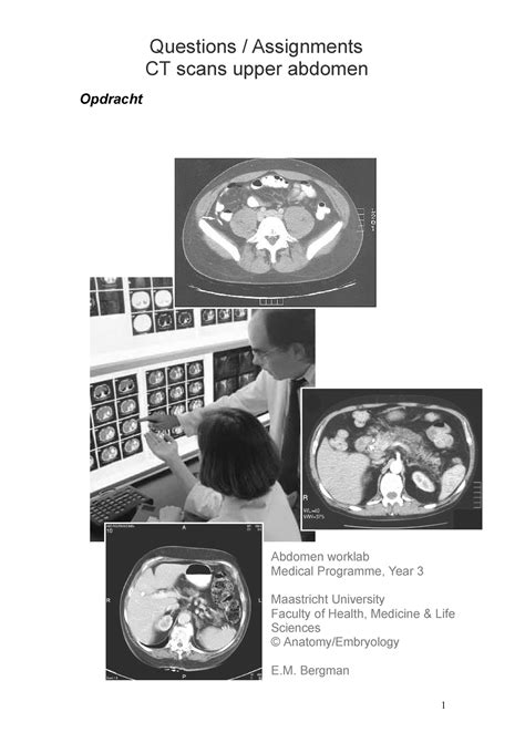 Assignments B CT Scans Upper Abdomen Anatomie Questions Assignments CT