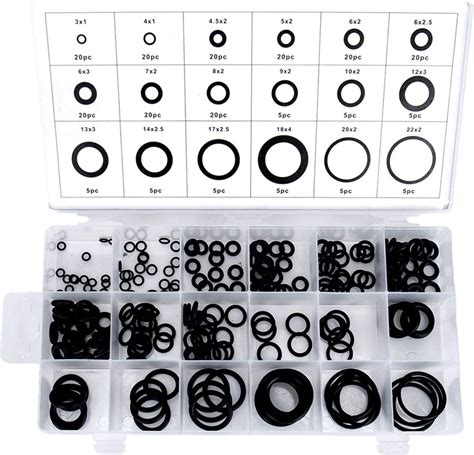 Ocgig 225 Pcs 18 Sizes Rubber O Ring Sealing Gasket Rings Washer Seal