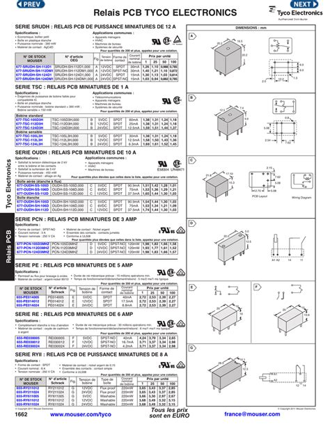 Tyco Electronics Pcb Relays