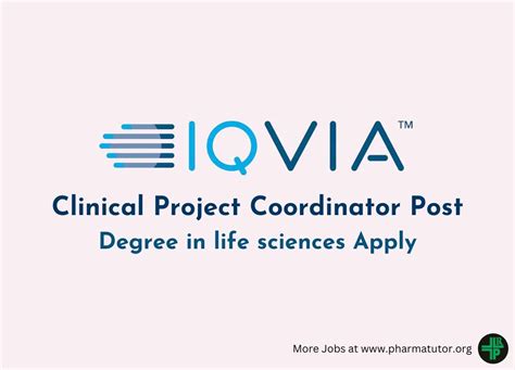 Apply Online For Clinical Project Coordinator At Iqvia