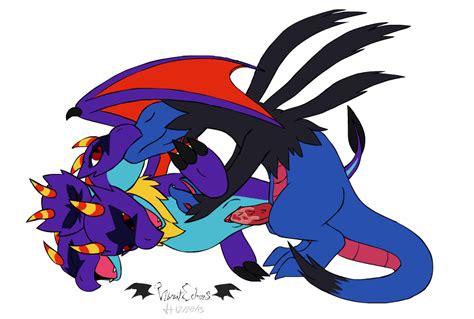 Rule 34 4 Heads Blue Skin Claws Closed Eyes Conjoined Dragon Erection Fangs Female Horn
