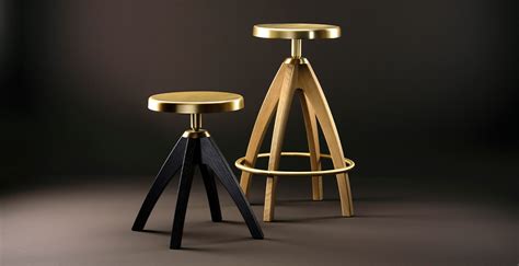 Backless Gold Bar Stool