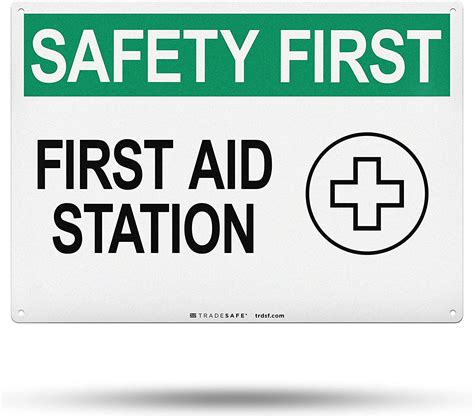 Tradesafe First Aid Sign Safety First Wall Signs 14” X 10” 40 Mil
