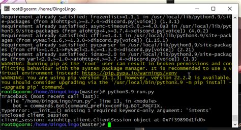 Missing 1 Required Keyword Only Argument Intents · Issue 113 · Raptor123471dingolingo · Github