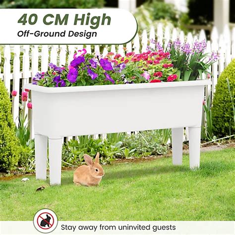 Costway 2 Pcs Raised Garden Beds Outdoor Plastic Planter Box W