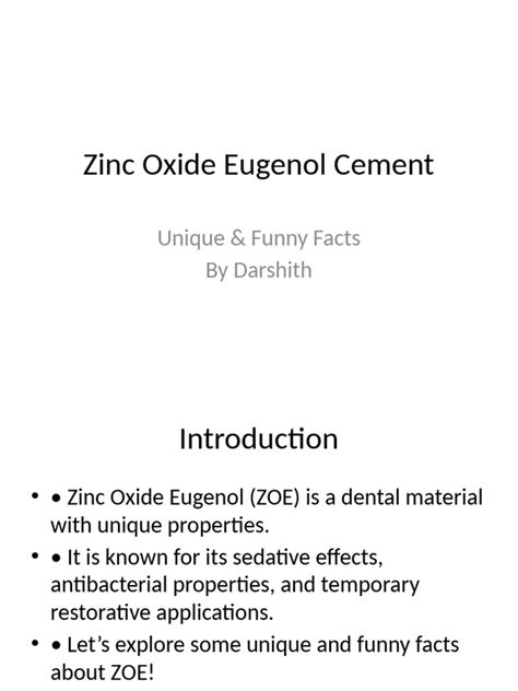 Zinc Oxide Eugenol Facts Pdf