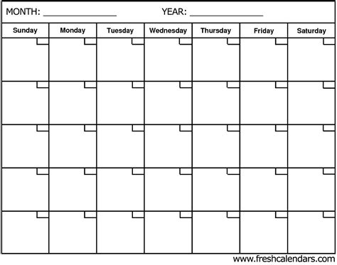 Free Printable Blank Calendar 2020