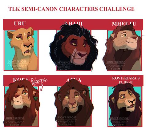 Tlk Semi Canon Characters Challenge By Angeldalet On Deviantart
