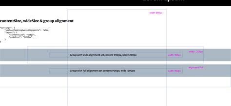 contentsize and widesize vs editor wide width and full width not