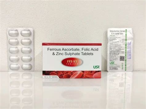 Ferrous Ascorbate Folic Acid Zinc Sulphate Tablets At Rs 1390box