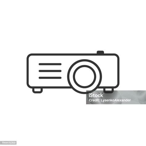 평면 스타일의 비디오 프로젝터 기호 아이콘입니다 흰색 고립 된 배경에 시네마 프리 젠 테이 션 장치 벡터 일러스트 회의 비즈니스 개념입니다 0명에 대한 스톡 벡터 아트 및