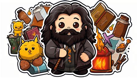 Hagrid Al Estilo De Harry Potter Y El Dibujo Artístico Foto Premium