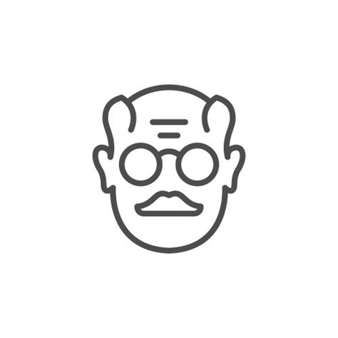 Old Man Line Outline Icon Royalty Free Vector Image