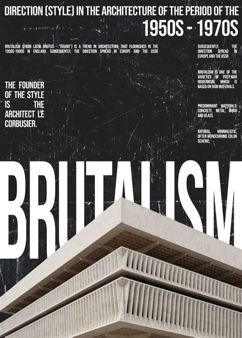 Poster In The Style Of Brutalism En 2024 Architecte Affiche