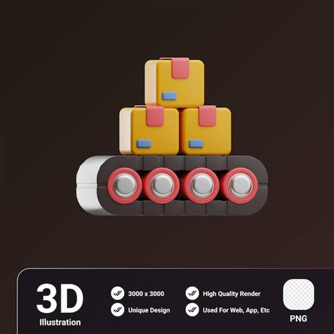 Premium Psd Shipping And Delivery Object Conveyor Belt 3d Illustration