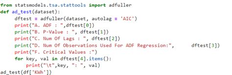 Snapshot Of Coding Script For Stationarity Check In Arima Download