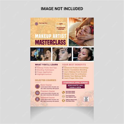 Premium Vector Makeup Artist Masterclass Flyer