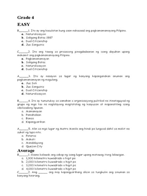 Academic Contest Elem 2019 2020 Pdf