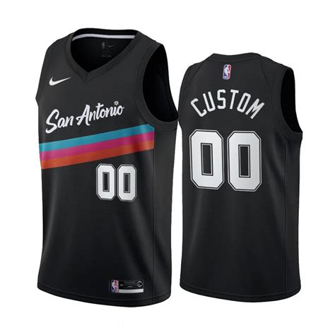 Custom San Antonio Spurs Black City Edition Fiesta Colors 2020 21