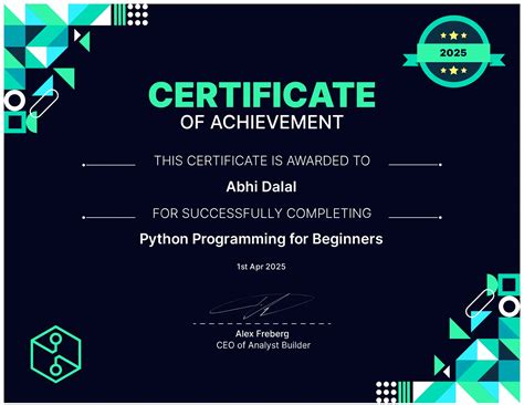 Python Programming For Beginners Certificatepdf