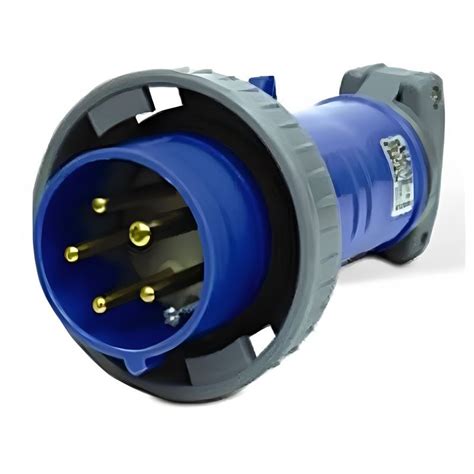 Plugue Industrial Macho 2 Polos Terra 16a 200 250v Azul S3076w