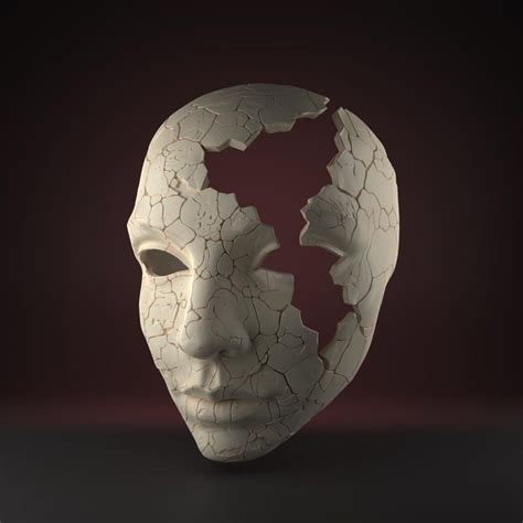 Cracked Mask Etsy