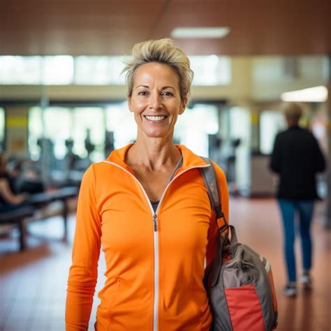 Energized Instructor Middleaged Woman Beaming With Joy Prepared To Lead