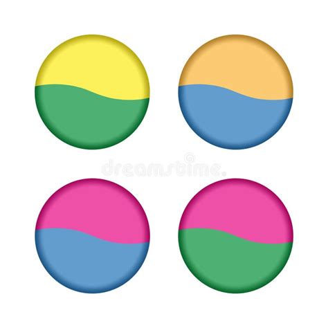 Colorful Circle Icons Four Different Color Combinations Gradient