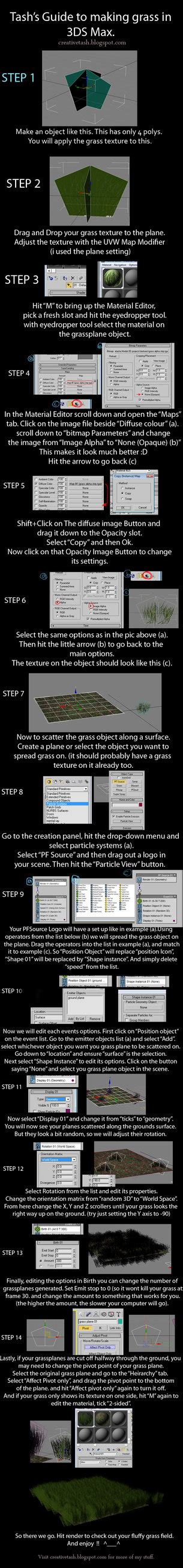 3ds Max Tutorial Making Grass By Tashstrife89 3d Tutorial Photoshop Tutorial 3ds Max