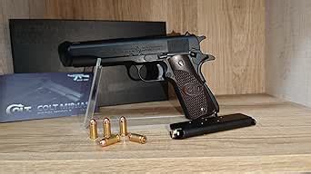 Jp 1 2スケール ミニチュアモデルガン M1911 ガバメント 木製グリップ ブラック 15cmモデル Alloy