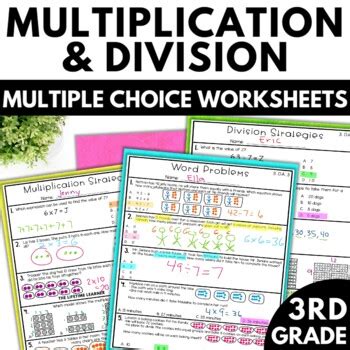 Multiplication And Division Worksheets 3rd Grade Math Worksheets