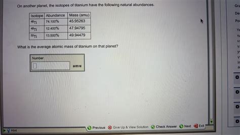 Solved On Another Planet The Isotopes Of Titanium Have The