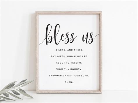 Catholic Art Grace Before Meals Print Bless Us O Lord Art Catholic